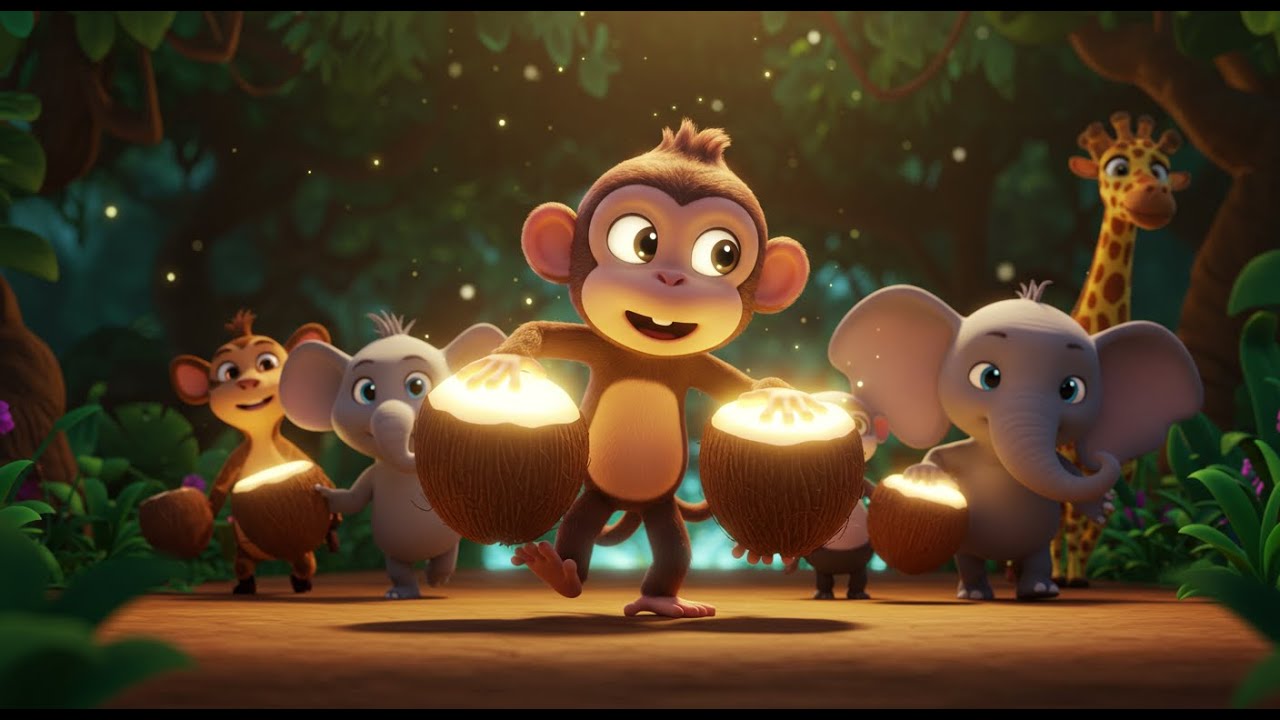 Monkey Moo and the Coconut Conga 🥥🐒 Nursery Rhyme for Toddlers Sing ...
