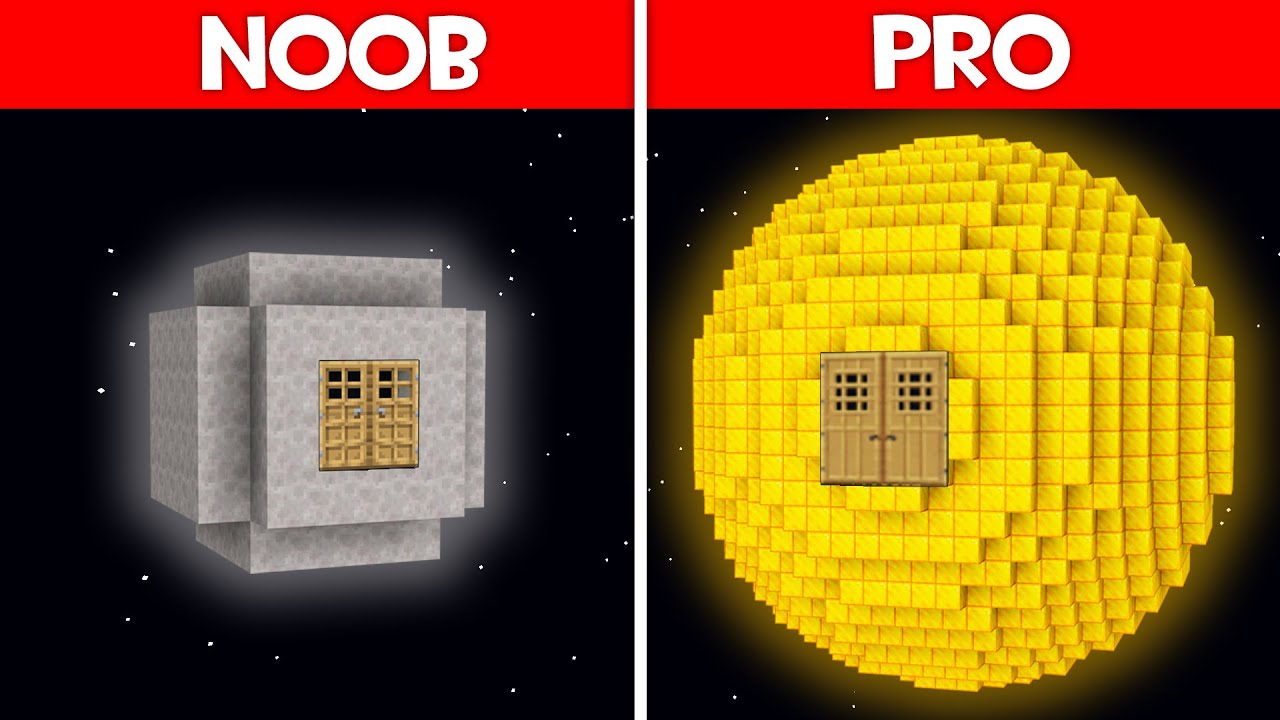Minecraft Battle: MOON vs SUN HOUSE BUILD CHALLENGE - NOOB vs PRO vs ...