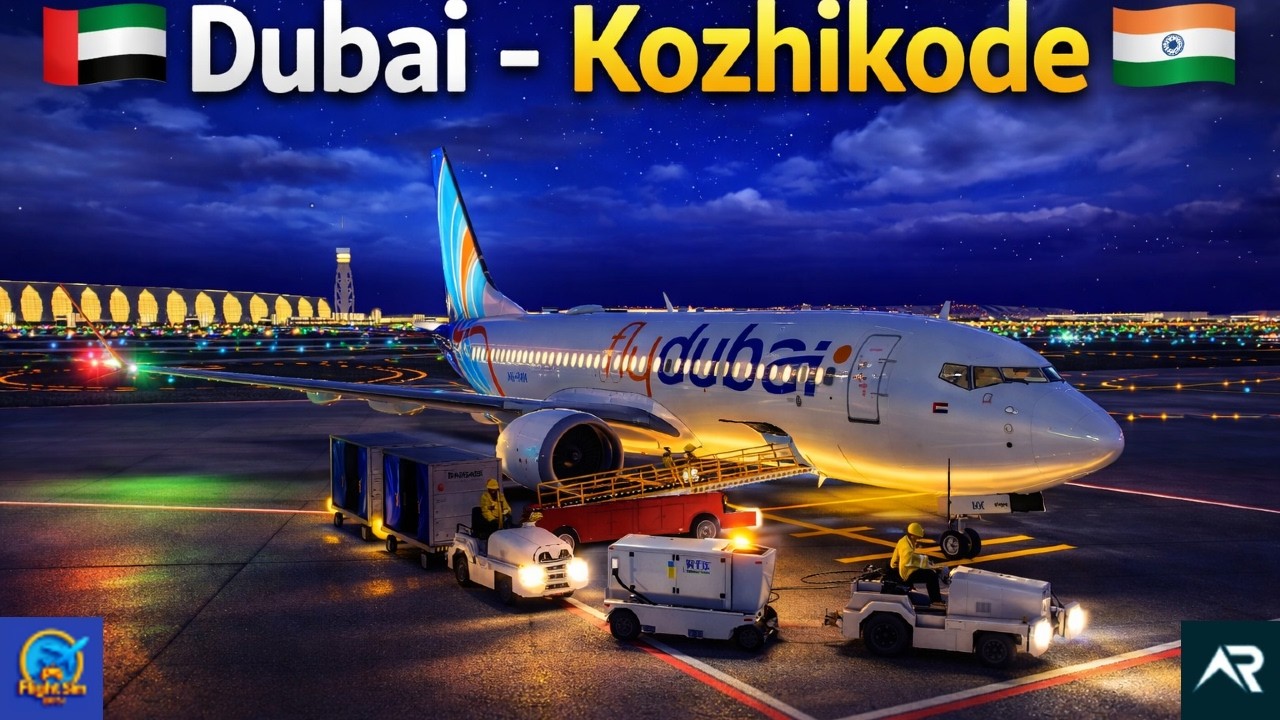 Dubai (DXB) to Kozhikode (CCJ) | flydubai 737 MAX 8 | RFS- Real Flight ...