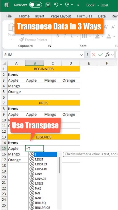 3 Easy ways to Transpose Data in #excel | #exceltricks #exceltips #excelshortcuts # ...