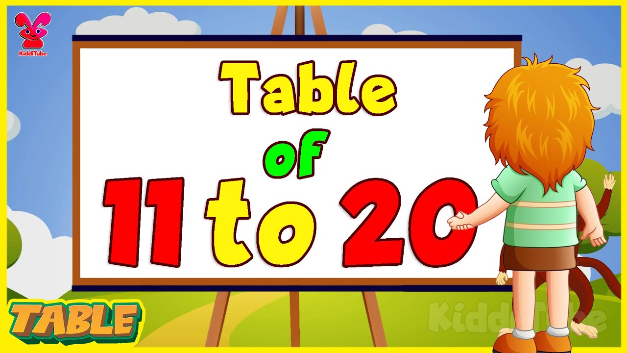 Multiplication Table Of 11 To 20 Table 11 To 20 Rhythmic Table Of