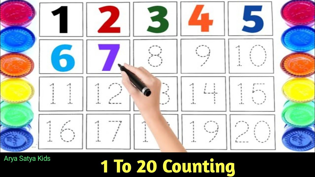 123 for kids | 1 to 20 , 1 se 50 tk | 12345 गिनती| 1 to 100 counting ...