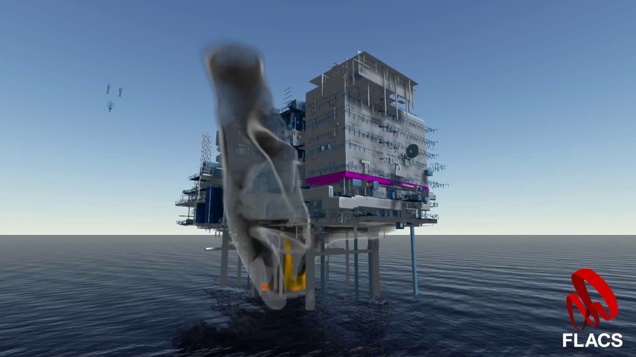 A Simulation of a Pool Fire on the Sea Surface with FLACS-Fire - YouTube