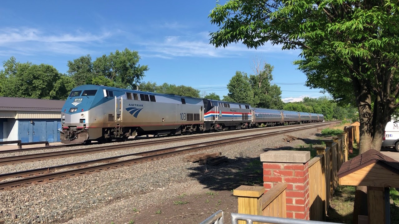 Amtrak 281 Empire Service in Fairport NY - YouTube