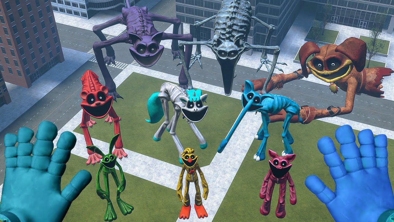 HUGE AND SCARY SMILING CREATURES FROM POPPY PLAYTIME KILL EVERYONE IN ...