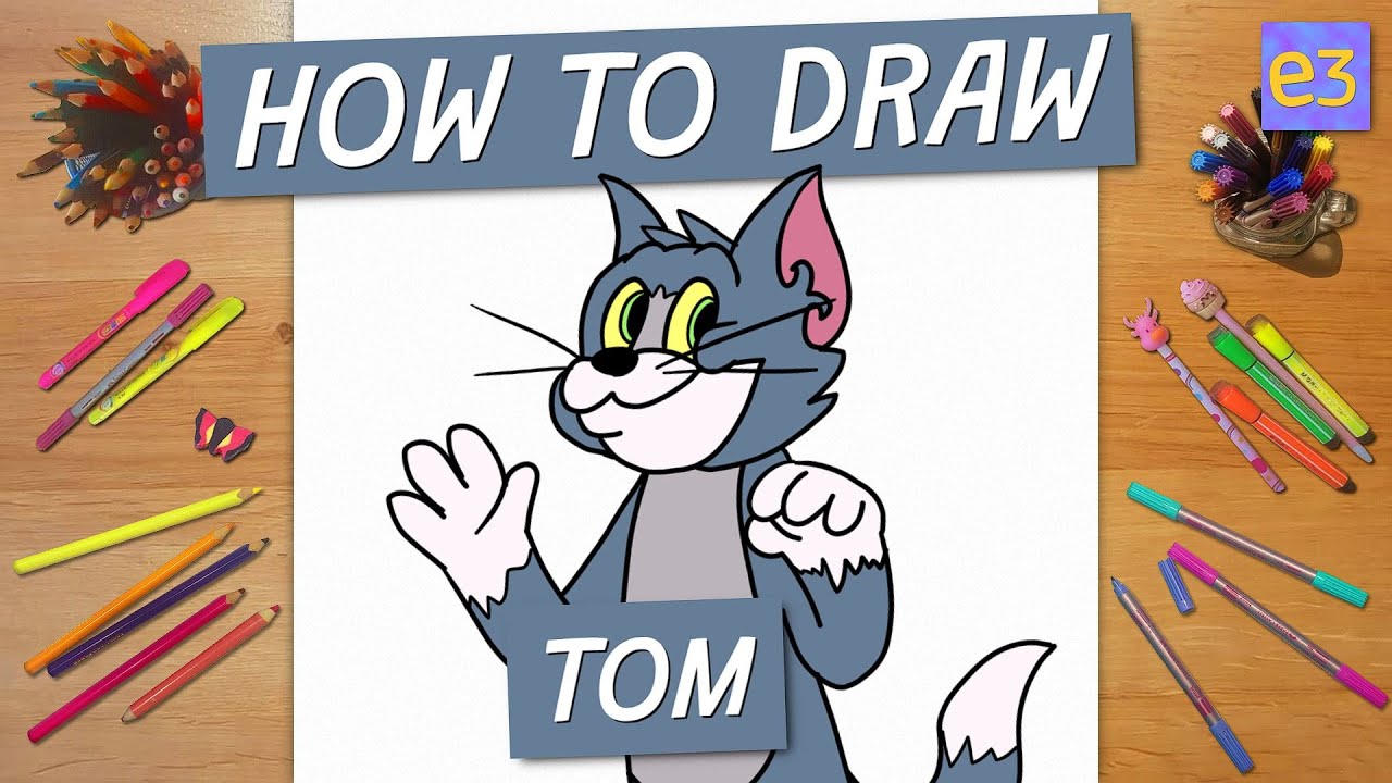 Learn How To Draw Tom The Cat From Tom And Jerry With Easy Step By Step ...