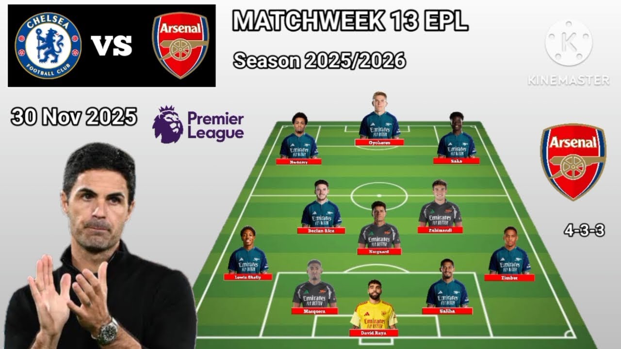 Chelsea vs Arsenal ~ Potential Line Up Arsenal Matchweek 13 Premier ...