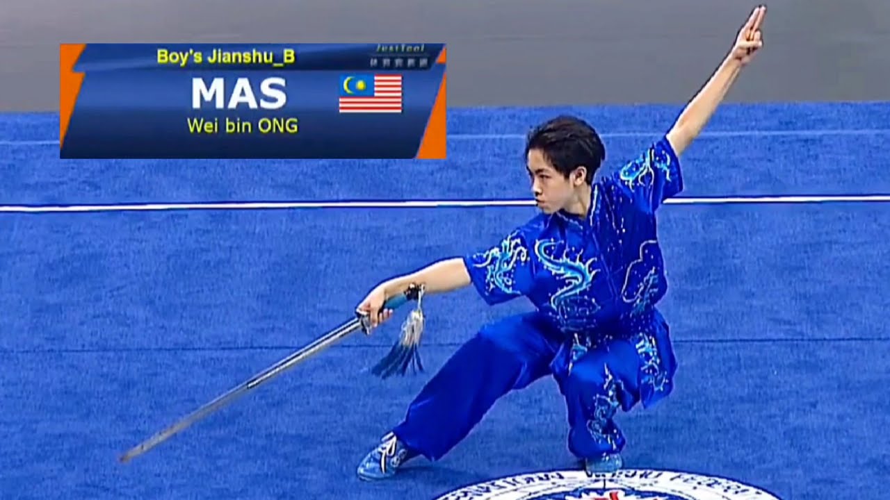 Wei Bin Ong 🇲🇾 🥇8.81 score (Jianshu B) 11th Junior Asian Wushu Championship 2023 China - YouTube