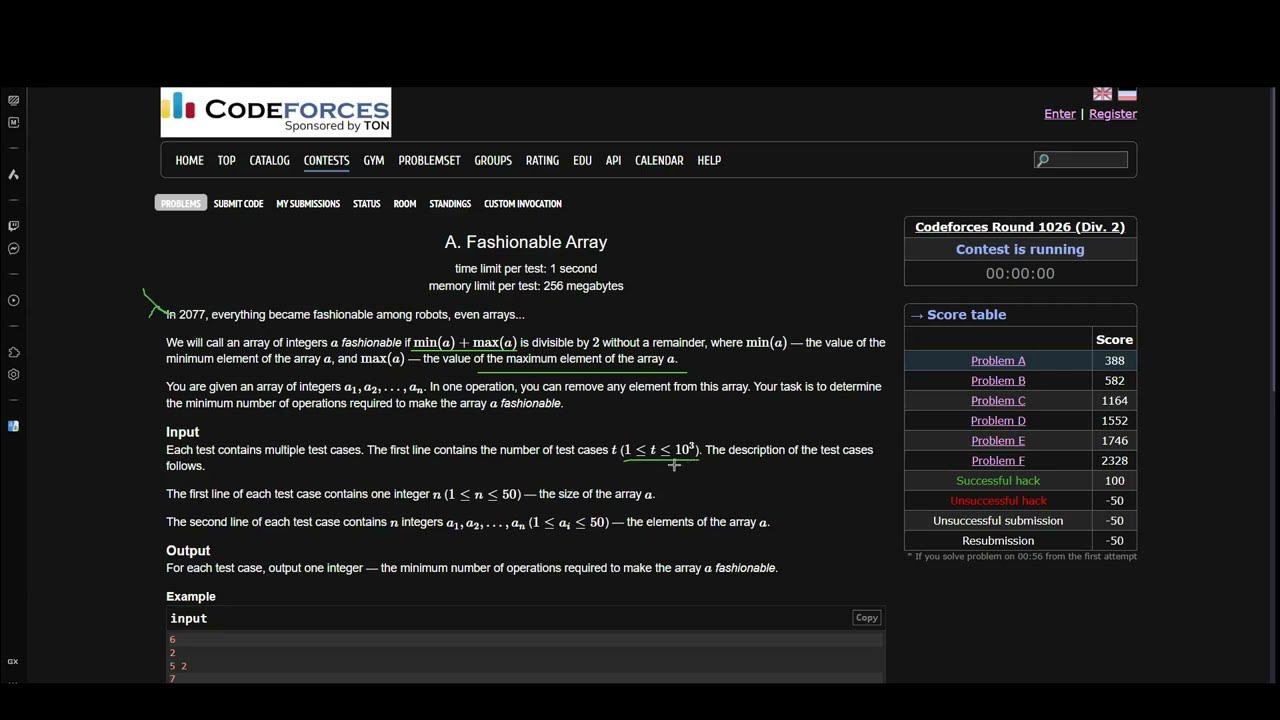 Codeforces Round 1026 (Div. 2) A. Fashionable Array - YouTube