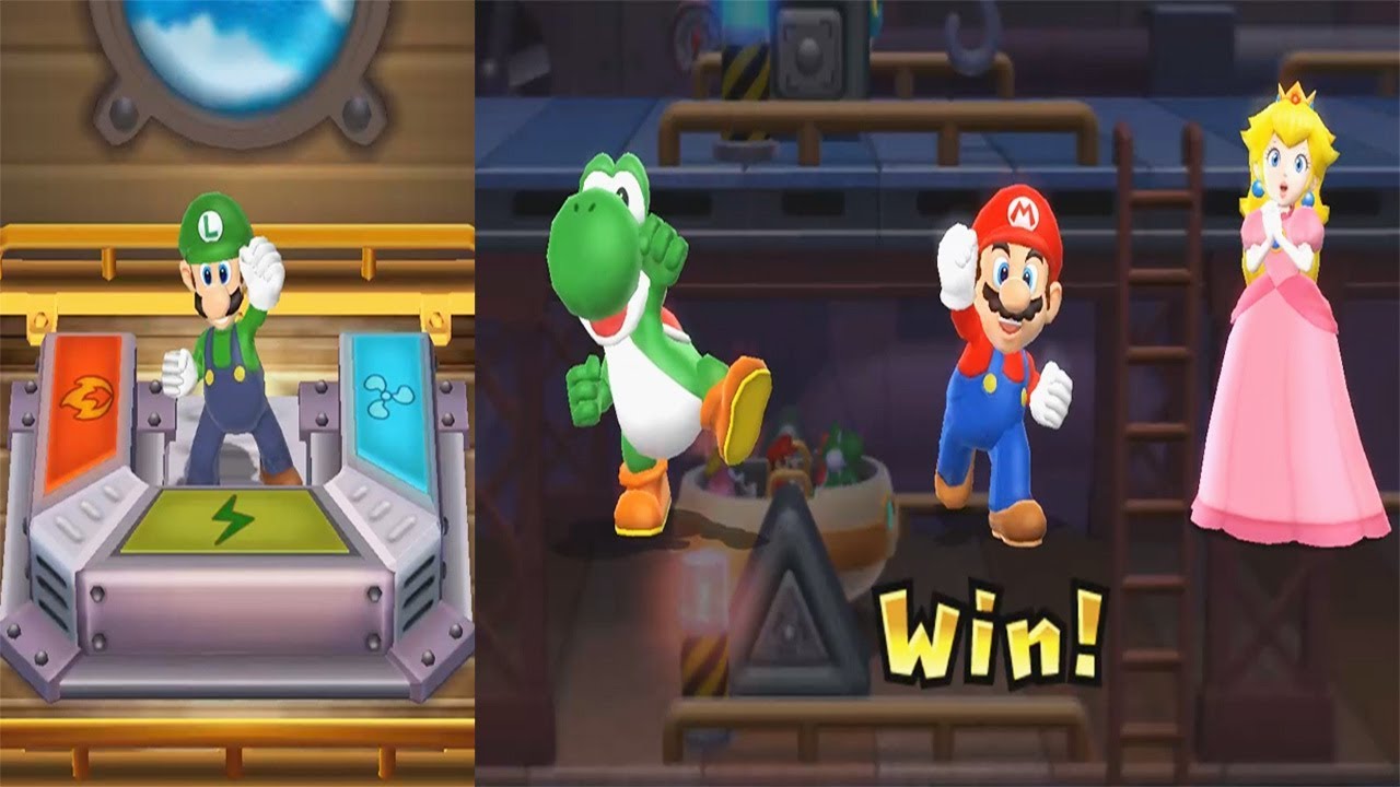 Mario Party 9 - Step It Up 1 vs 3 Minigame- Luigi Yoshi Mario Peach All ...