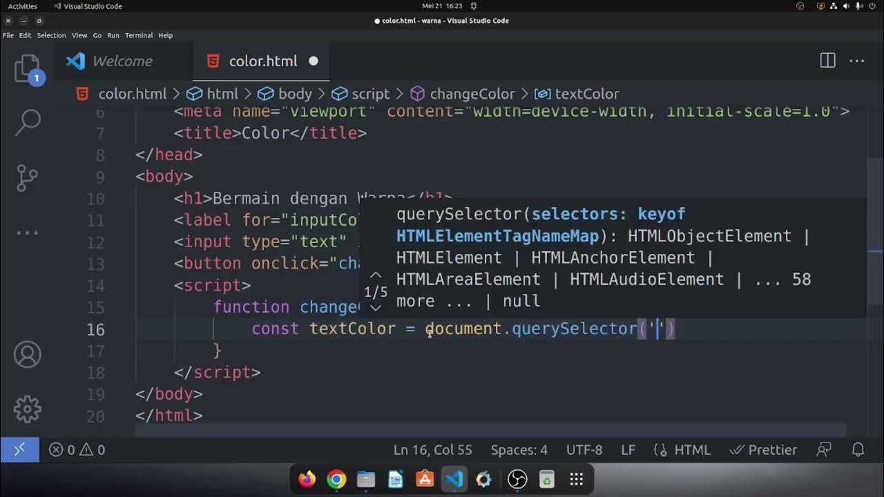 Javascript | Merubah Warna Halaman Web secara dinamis menggunakan ...