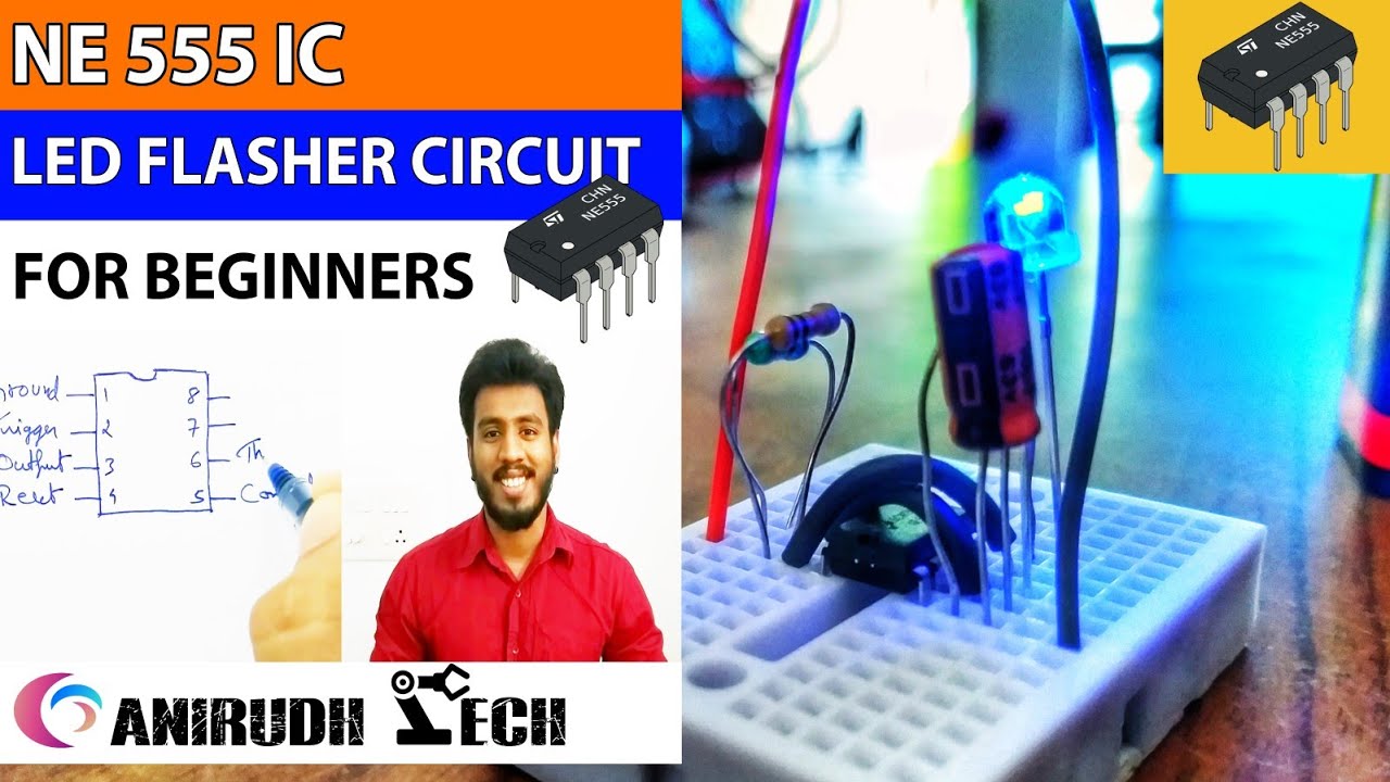 Introduction to 555 timer IC and making a basic LED flasher circuit ...