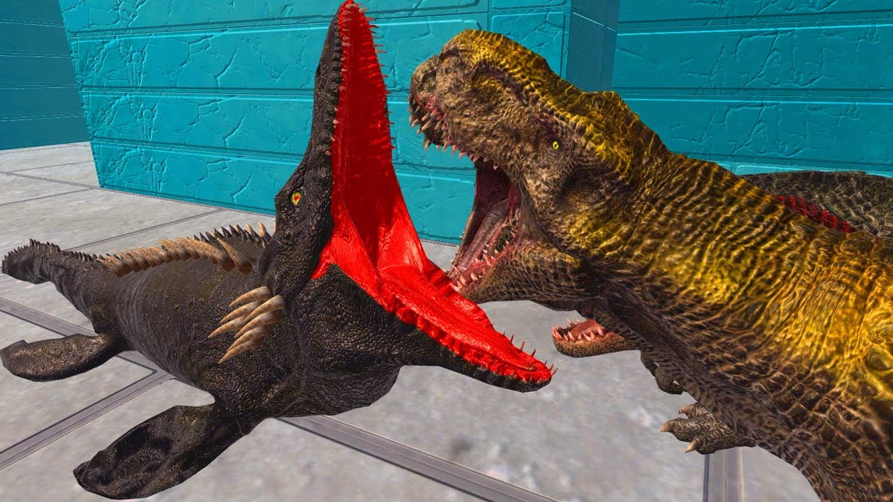 MOSASAURUS vs T-REX WATER ALLEY - Animal Revolt Battle Simulator - YouTube