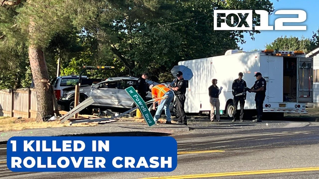 1 dead after rollover crash in Gresham - YouTube