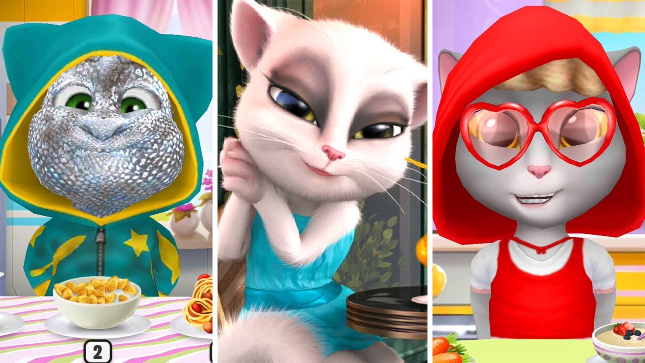 Angela and Tom love to play / Talking Tom 2, My Talking Angela 2 ...