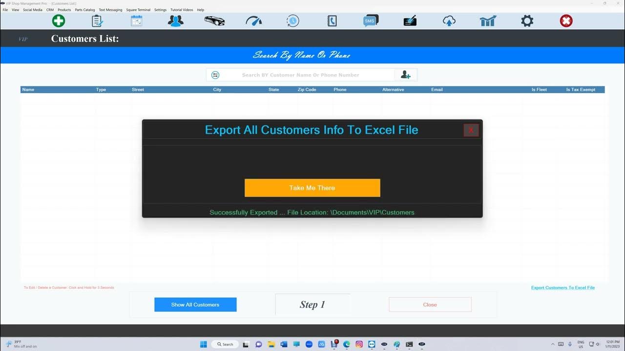 Export Invoices, Customers, Inventory and checks to CSV Files - YouTube