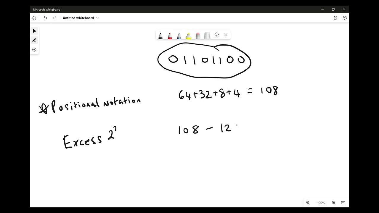 Binary excess notation to decimal - YouTube