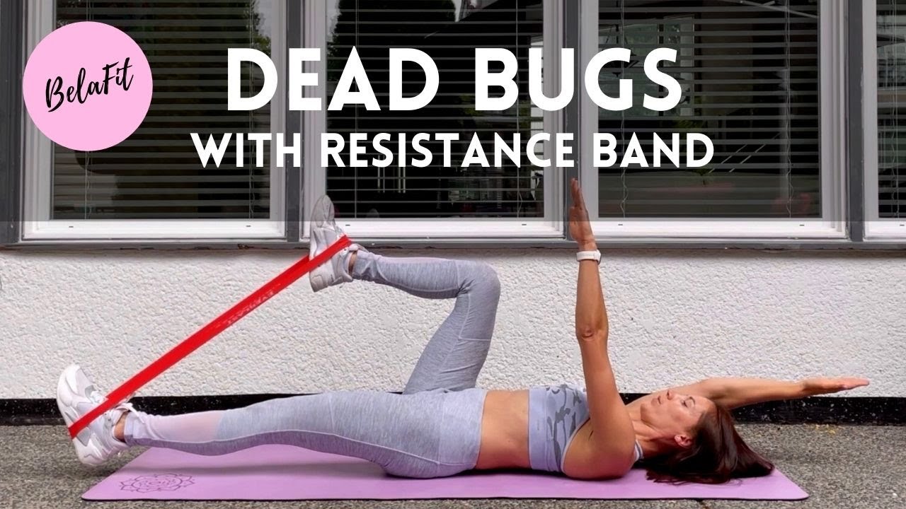 Dead Bugs w Resistance Band BelaFit Detailed Exercise Review. Core and ...