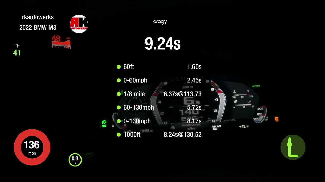 9.83 @ 141.64 | G80 M3 Competition xDrive | RK Autowerks - YouTube