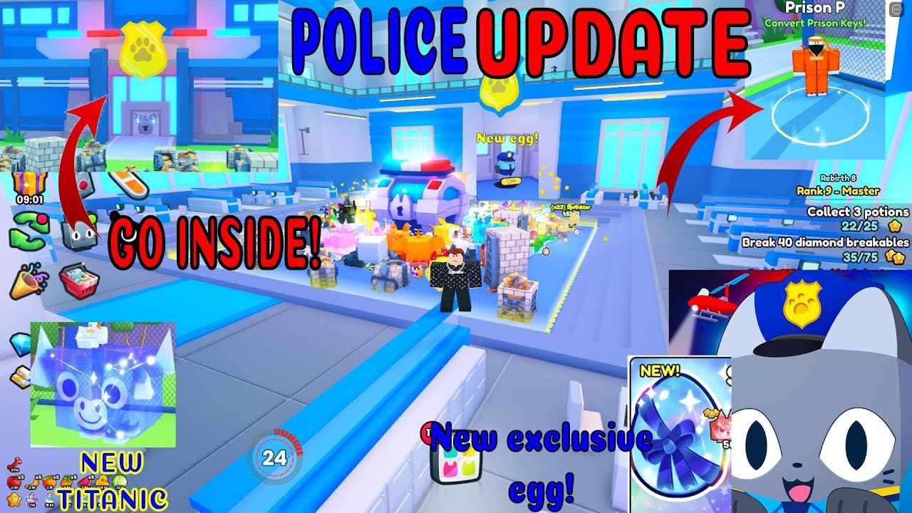 POLICE UPDATE in PET SIM 99! NEW HUGES, EGG, MINI-GAMES! - YouTube