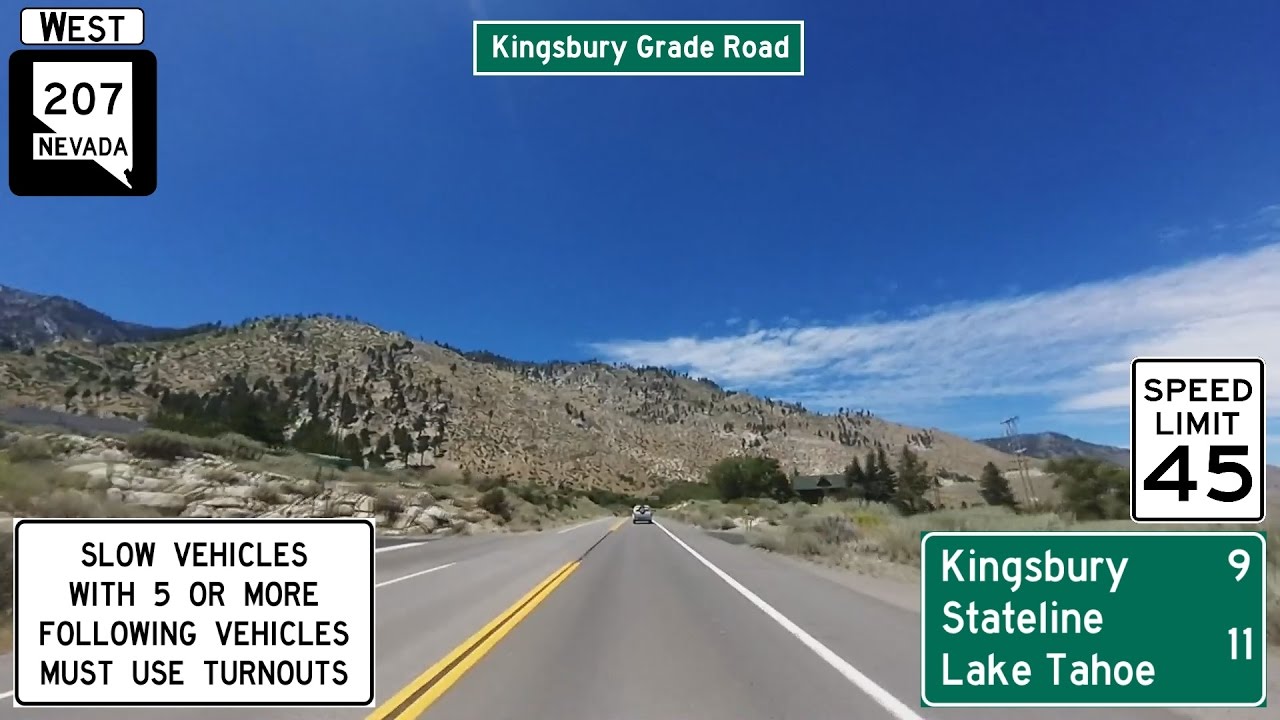Nevada State Route 207 Westbound, Kingsbury Canyon Road, SR 206 To U.S ...