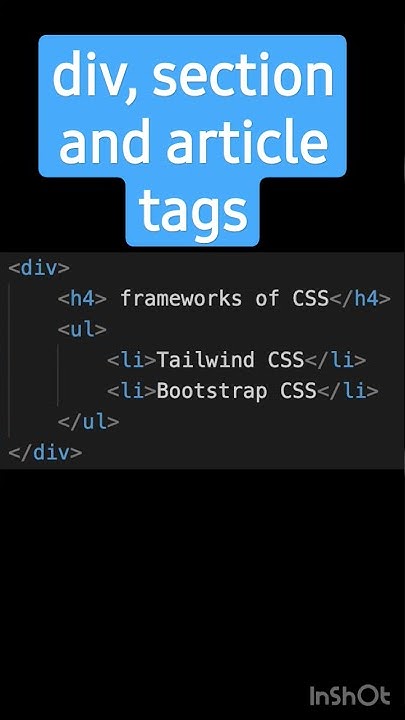 the div, section and article tags in HTML #Shorts - YouTube