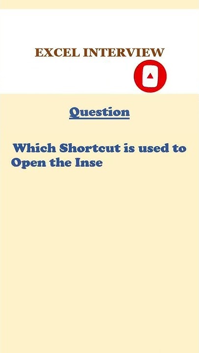 #Shorts Excel Interview Questions and Answers|Excel Questions Asked in Job Interviews - YouTube