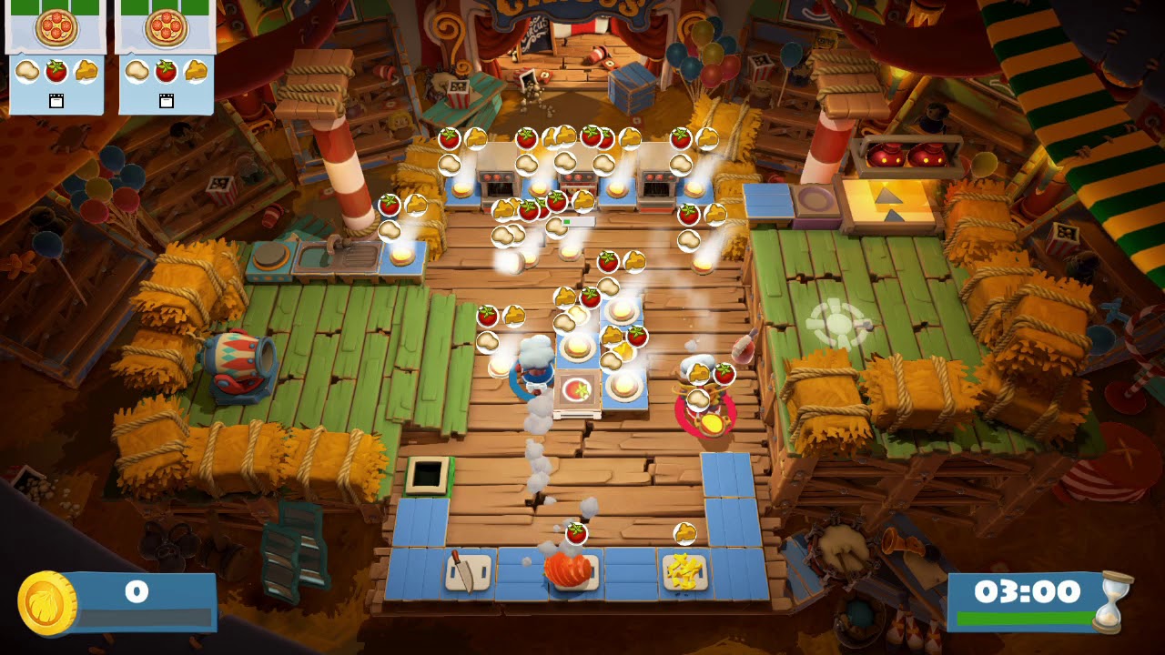 Overcooked 2 - CARNIVAL OF CHAOS DLC - Level 1-2 | 2 Player COOP 4 STAR ...