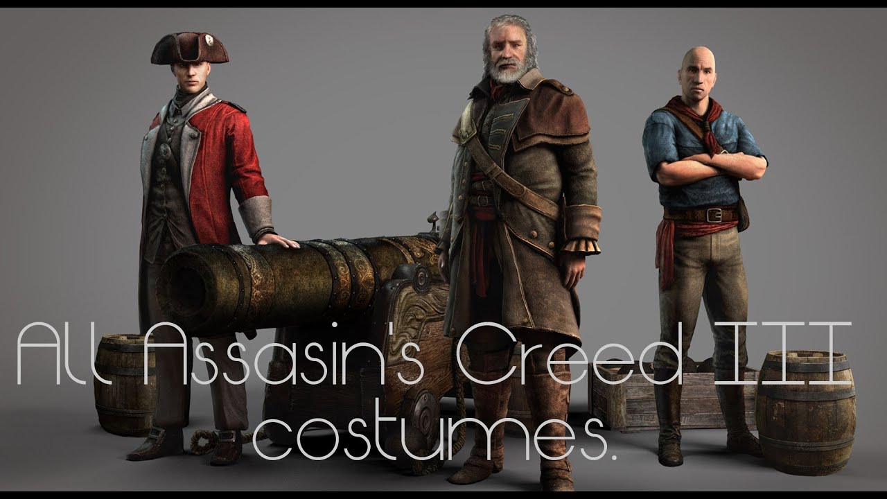 Assasins Creed 3 - All The Buyable Costumes *SPOILER* - YouTube