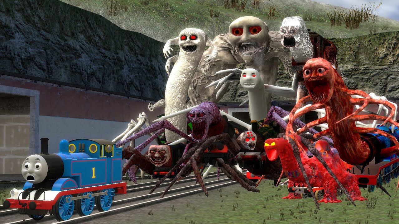 Building a Thomas Train Chased By New Cursed Thomas and Friends Family ...