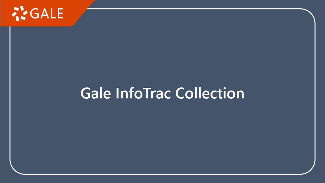 GALE INFOTRAC COLLECTION Tutorial - YouTube