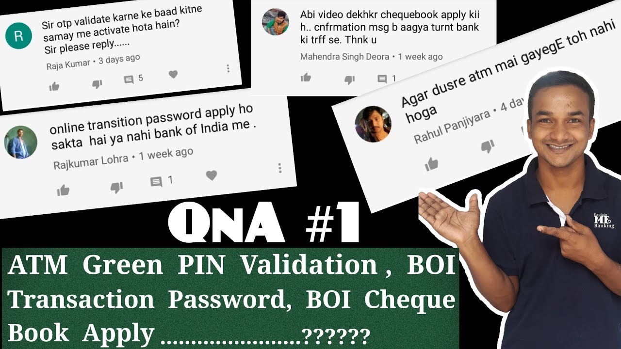 QNA #1 ATM Green PIN Validation, BOI Net Banking Transaction Password ...