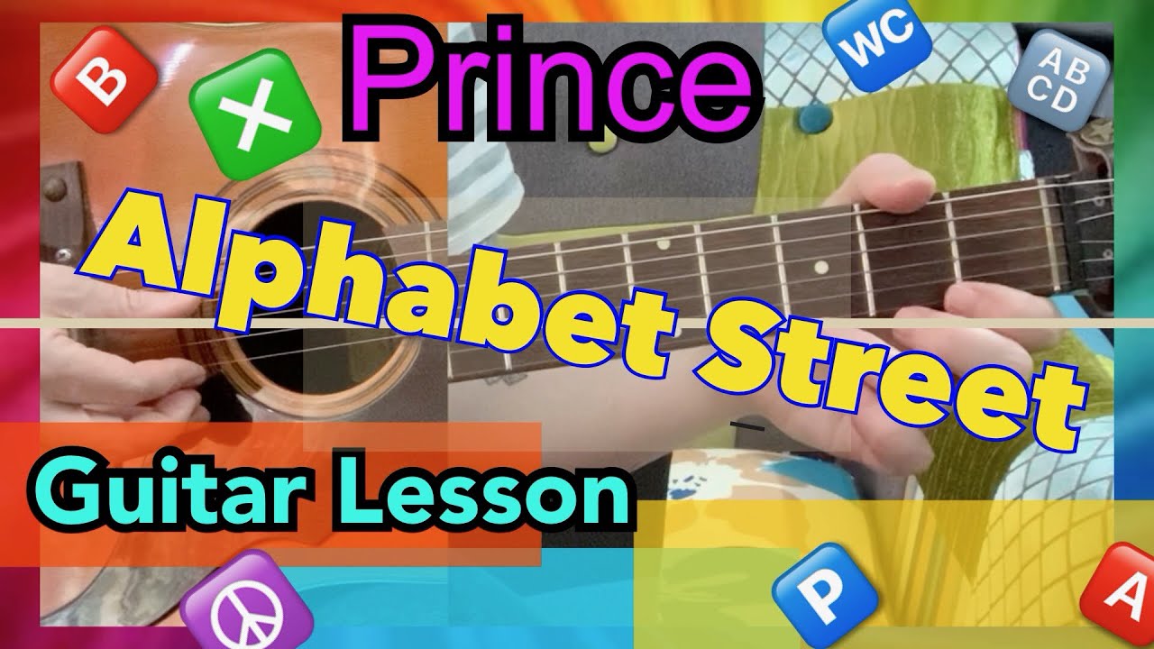 Alphabet Street Guitar Lesson Prince with lyrics - YouTube