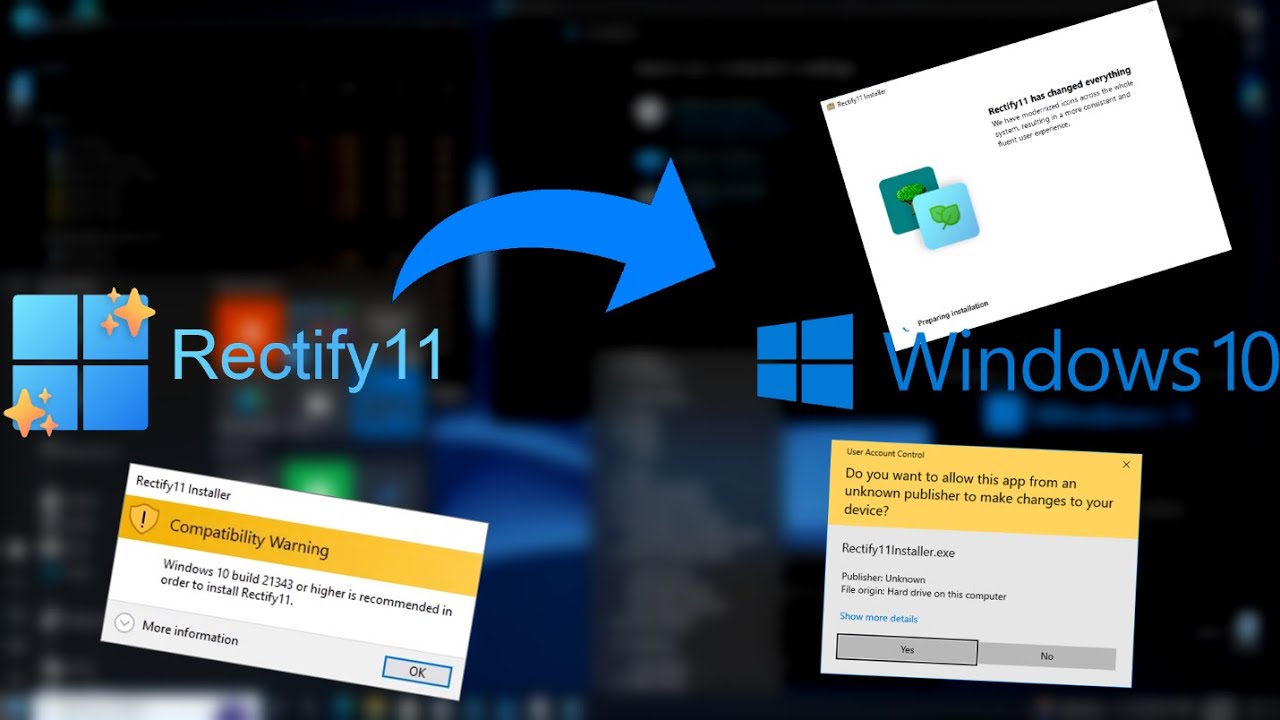 Rectify11 on Windows 10 - YouTube
