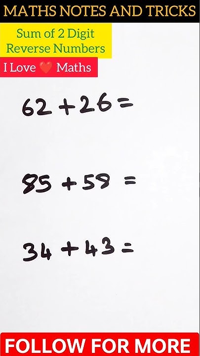 🤔How to add 2 digit reverse numbers quickly?? Addition Shortcut Trick #shorts #youtubeshorts # ...