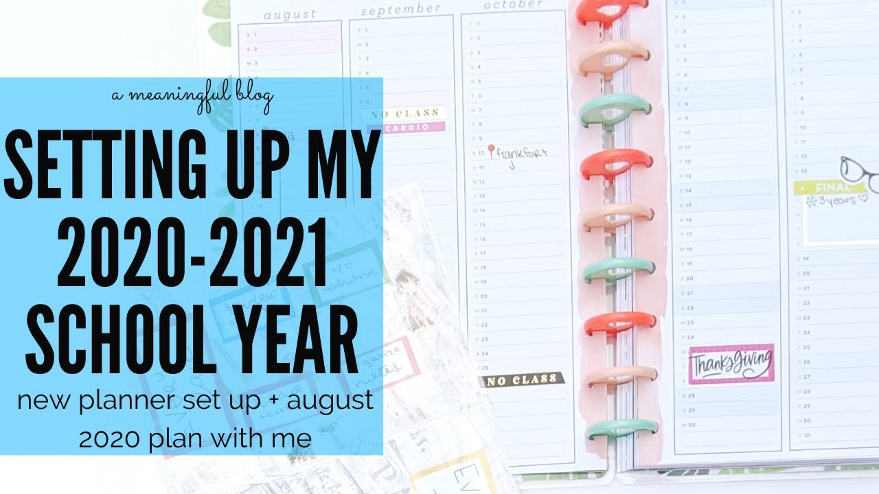 2020-21 Set up + August 2020 Plan With Me: New School Planner | Study ...