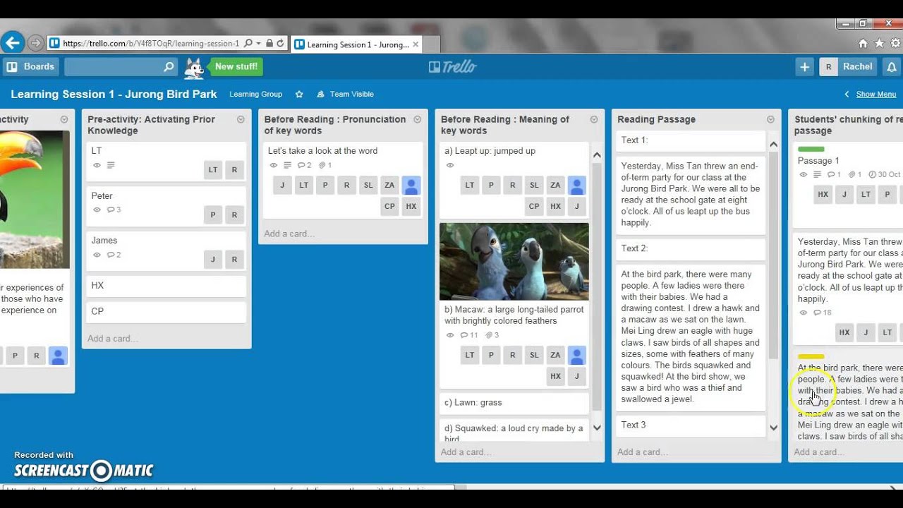 Online sharing: Using Trello to teach Reading - YouTube