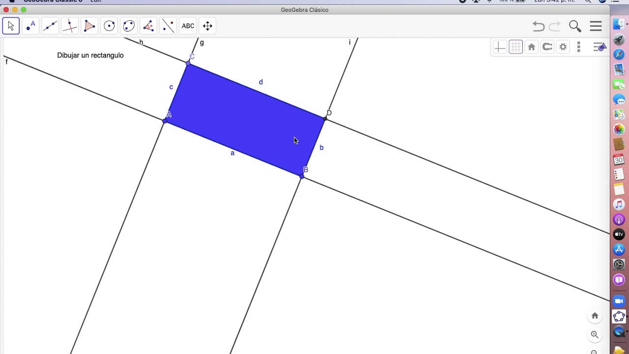 La recta perpendicular para dibujar un rectángulo con GeoGebra - YouTube