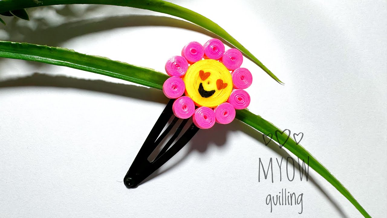 DIY Quilling Hair Clip | Cute Smiley Flower Hair Accessory from paper ...