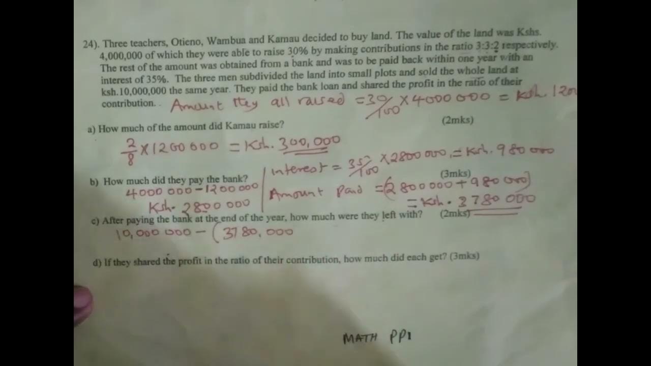 Kcse Revision. Ratios and Percentages. Form 1 Mathematics. - YouTube