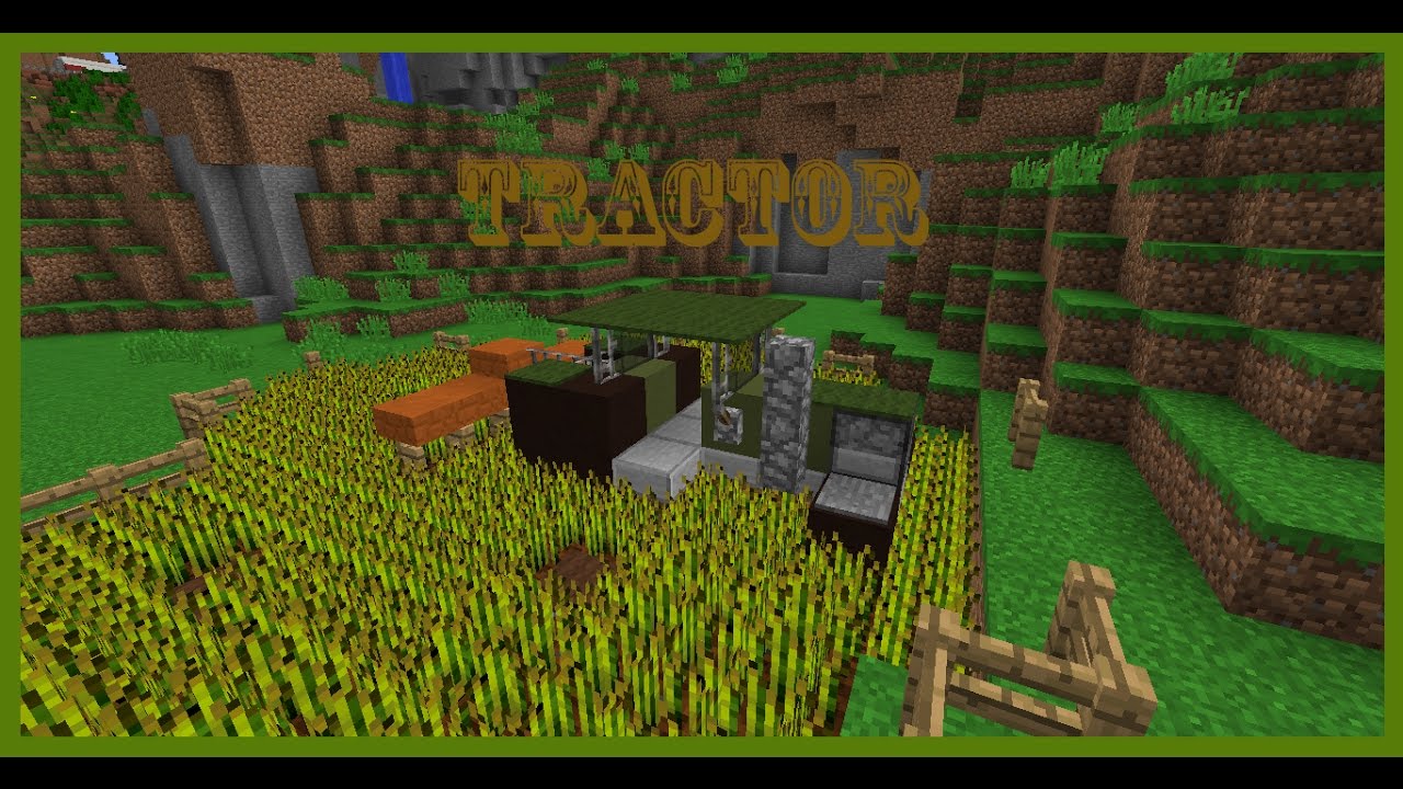 Minecraft-How To Make a Tractor and Tiller - YouTube