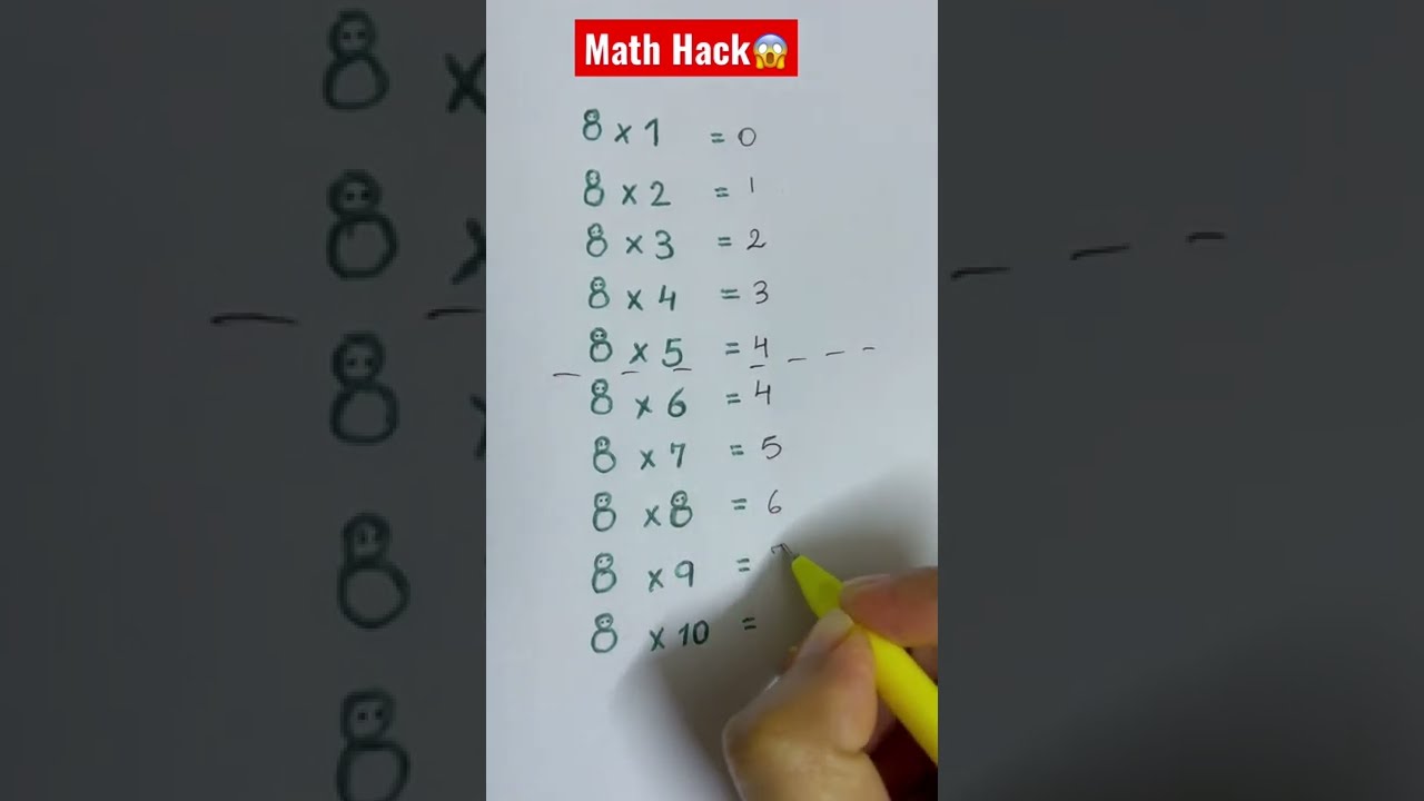 8 Times Table Hack youtube math mathtrick shorts learning tutor 8 Times Table Hack youtube math mathtrick shorts learning tutor