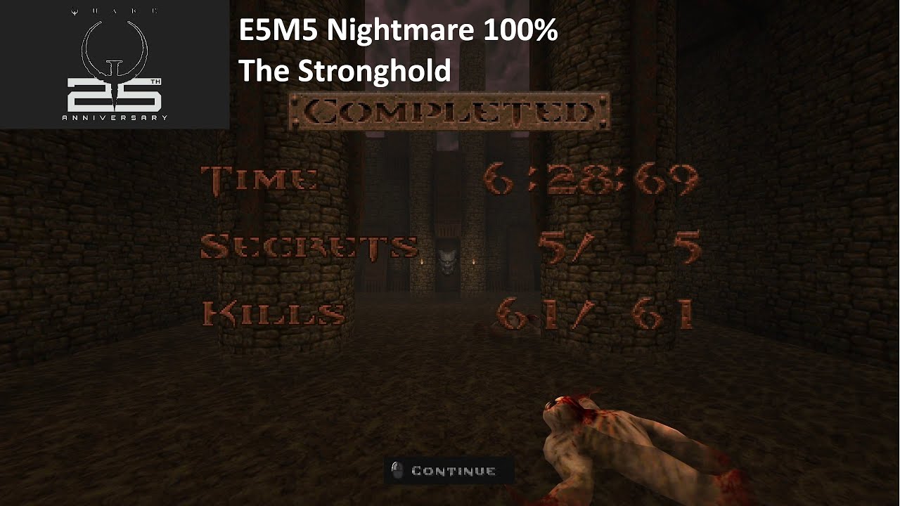 Quake 25th Anniversary Edition. E5M5 Nightmare 100% walkthrough with ...
