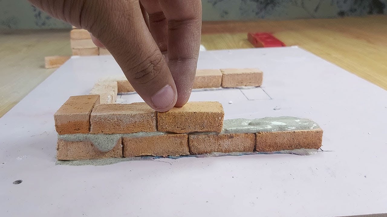 Bricklaying Idea - How to make House with Mini Bricks - YouTube