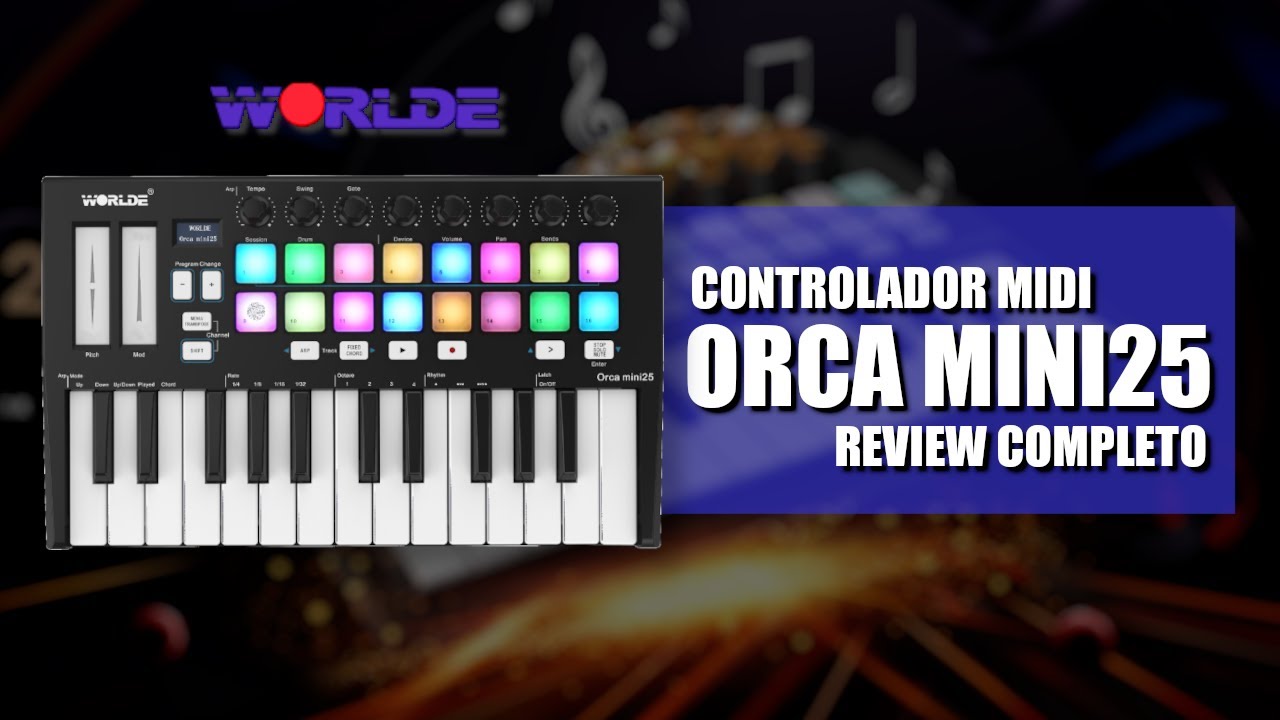Controlador Midi Worlde Orca Mini 25 (Review Completo) - YouTube