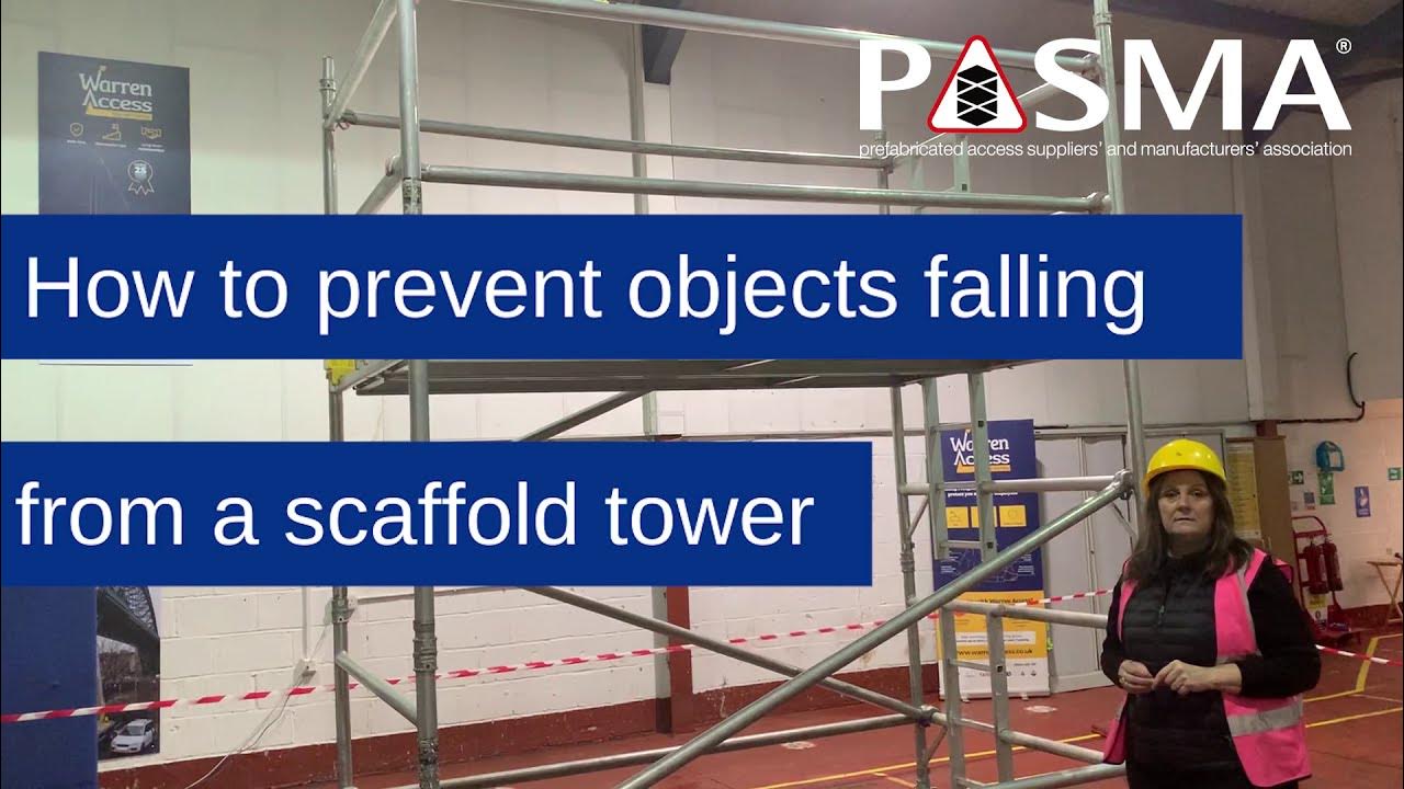 How to prevent objects falling from a scaffold tower - YouTube