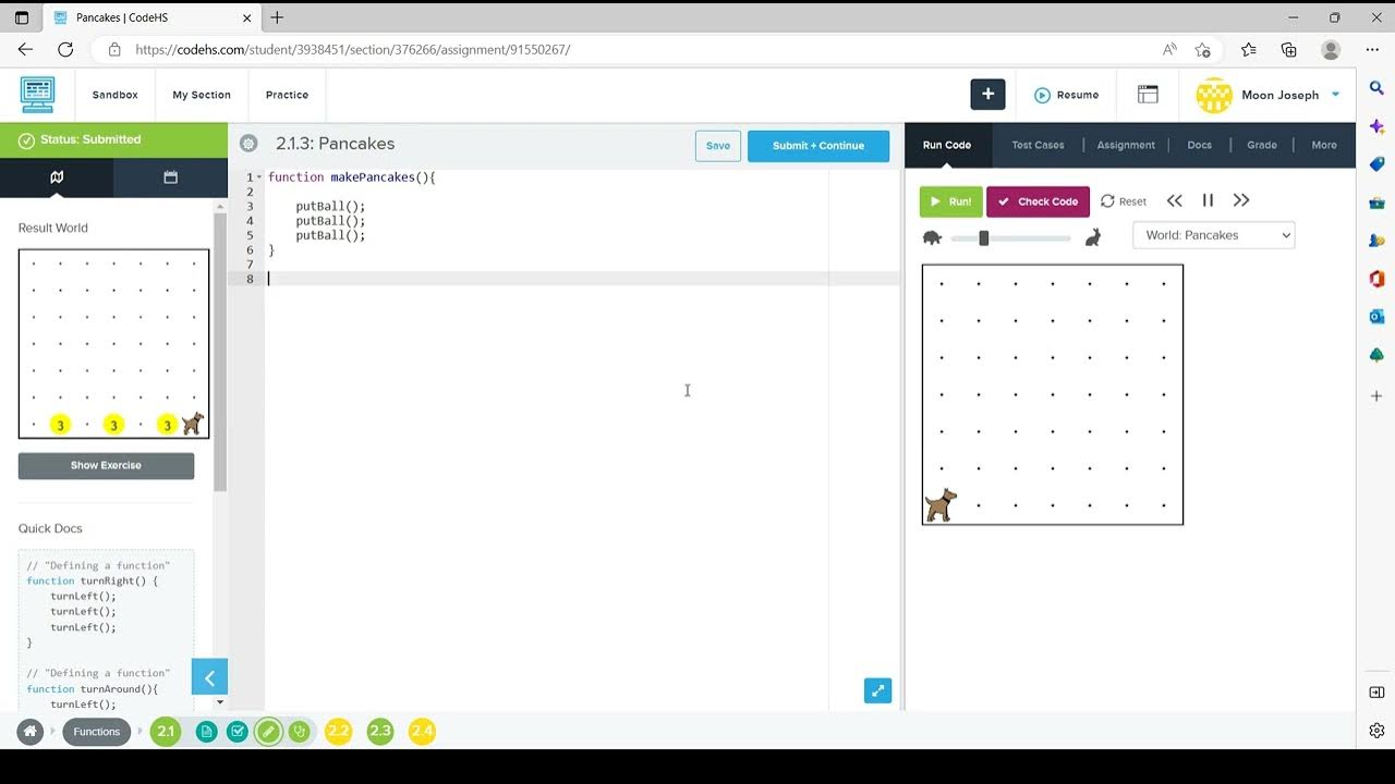 13- CodeHS 2.1.3 Pancakes - YouTube