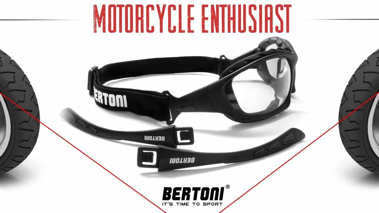 Motorcycle Goggles by Bertoni Italy - YouTube