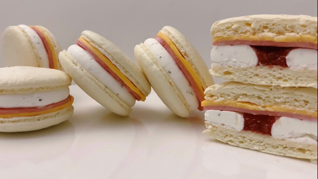 햄치즈 마카롱 (Ham & cheese macaron) - YouTube