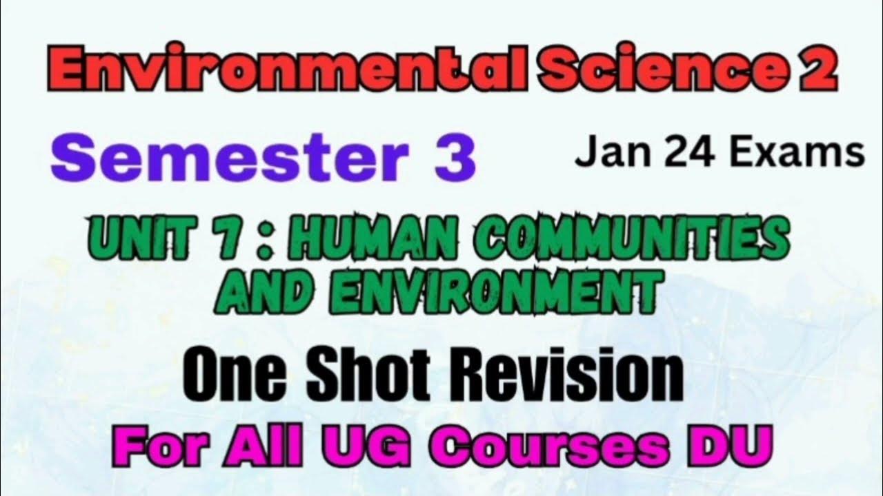 Unit 7 : Human Communities and Environment l One Shot Revision l ...